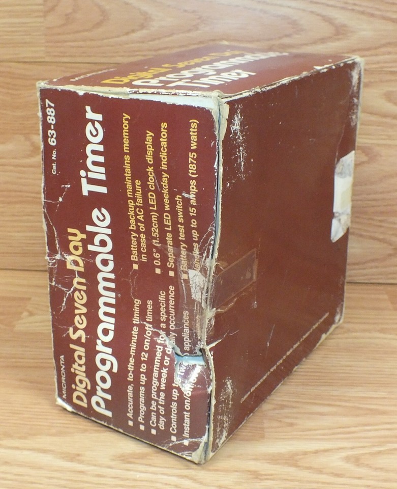 Vintage Micronta (63-887) Digital Seven Day Programmable Timer in Box ...