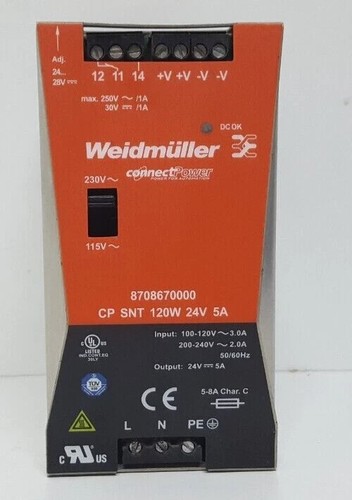 WEIDMULLER 8708670000 POWER SUPPLY 24V 5A / LOT OF 2 | eBay