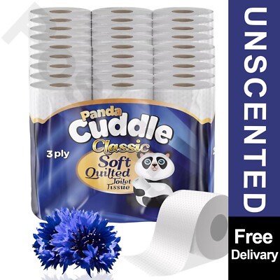 90,180 3Ply Toilet Paper Rolls Unscented Embossed Soft Quilted Loo Roll ...