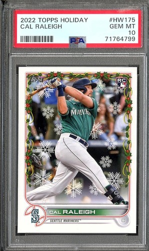 2022 Topps Holiday Cal Raleigh RC PSA 10 Gem Mint POP 3 #HW175 Rookie ...