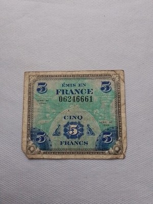 1944 French 5 Franc Note Military Issue WW11 Banknote | eBay UK