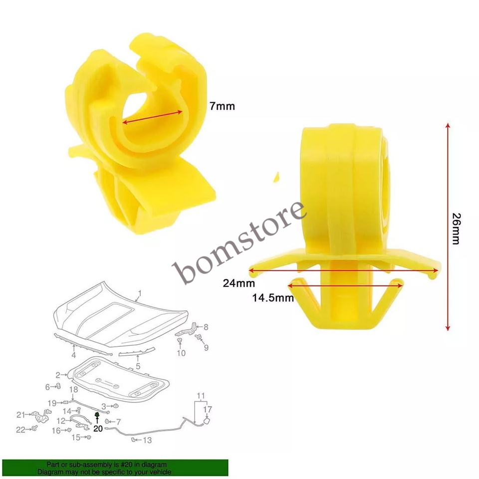 2x Stay Clips For Vauxhall Corsa D E Hood Strut Prop Rod Retainer ...