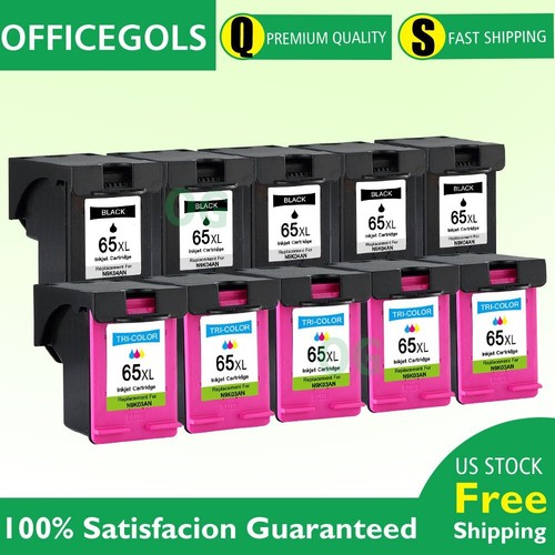 10 Pack 65XL Ink Cartridge Set for HP ENVY 5020 5052 5055 DeskJet 2622 ...