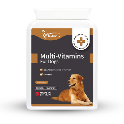 Multi-Vitamins for Dogs - Vitamins A,C,D3,E,K1,B1,B2,B3,B5,B6, B12 ...