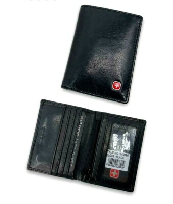 Men's Swiss Leather Bifold Wallet Credit Card Id Purse Magnetic Closure ...