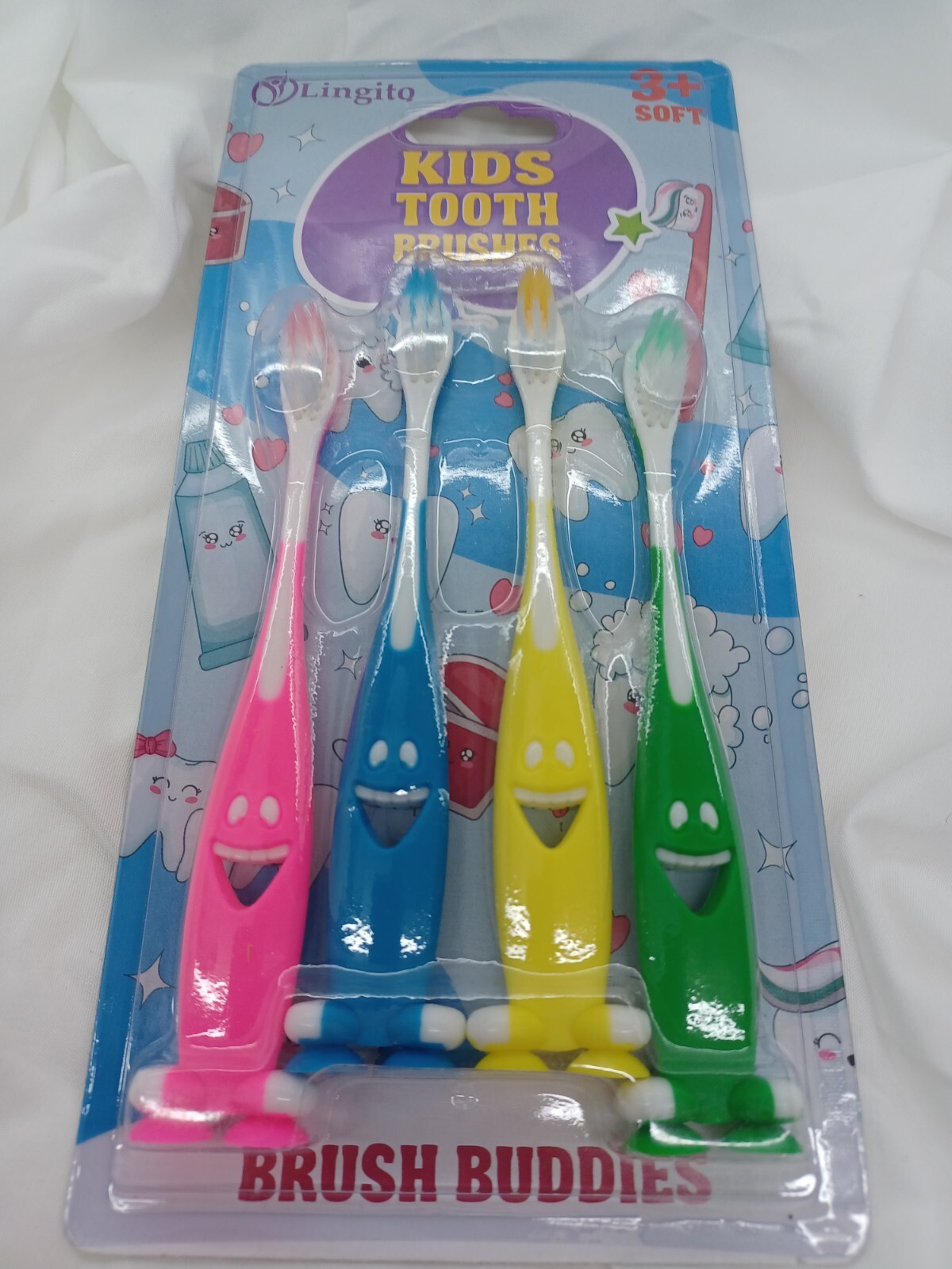 Kids Toothbrush extra soft easy grip for toddlers children's 4 pack age ...