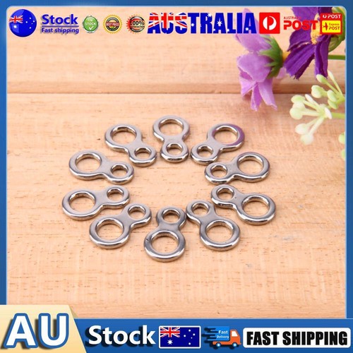 10pcs Fishing Butterfly Jigging Stainless Steel Figure 8 Solid Ring Assist | eBay