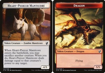 Heart-Piercer Manticore \ Dragon Token - #07/12 - Commander 2019 - NM ...