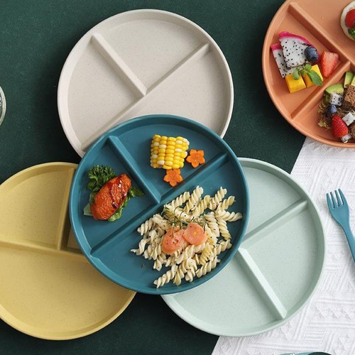 Traveling 3 Compartment Plate Dinnerware Tray Long-term Use Dishwasher ...