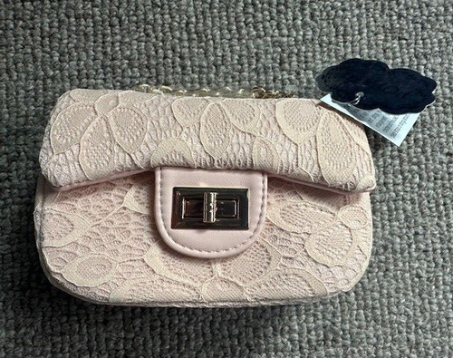 NEW Girl's Kids Lace Crossbody Bag Popatu Light Pink Peach Bag Gold ...