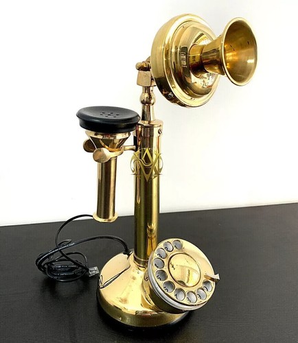 Old CANDLESTICK PHONE 1915 Antique Style Wired Rotary Dial with ...