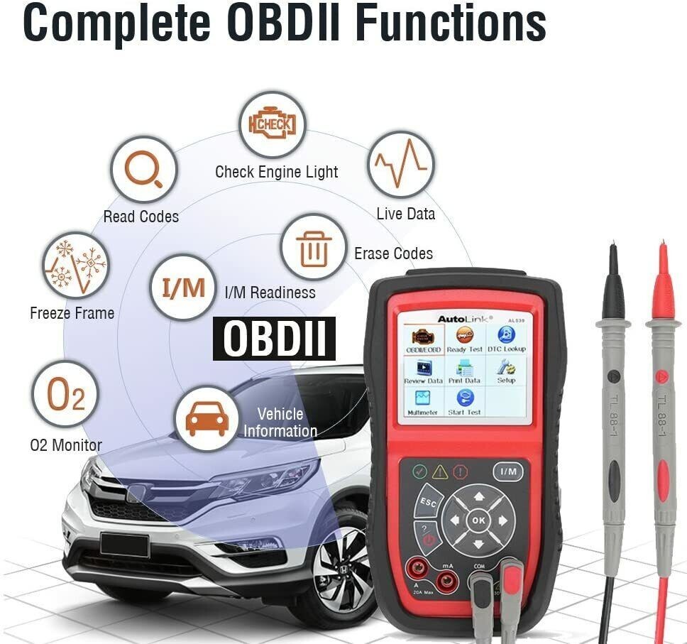 Autel AutoLink AL539 OBD2 Scanner Car Diagnostic Scan Tool Automotive ...