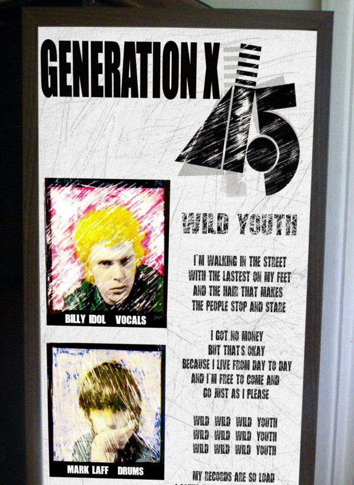 GENERATION X WILD YOUTH POSTER,LYRIC SHEET, KING ROCKER, GEN X | eBay