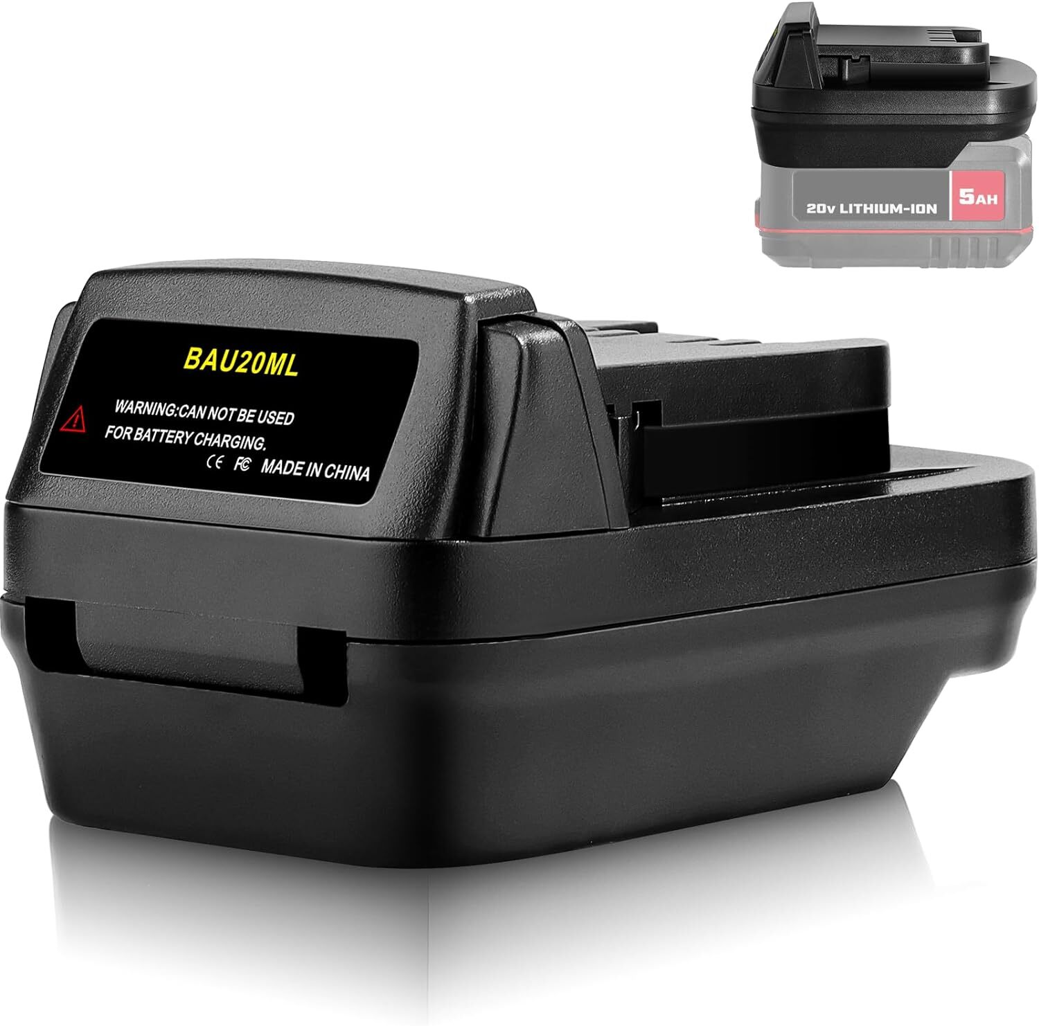 Adapter for Bauer 20V Li-ion Battery Convert to for Milwaukee 18V ...