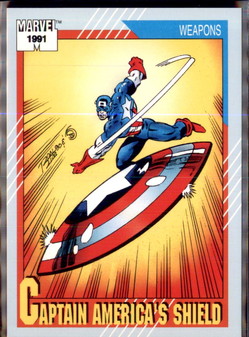 1991 Impel Marvel Weapons Captain America's Shield #127 | eBay