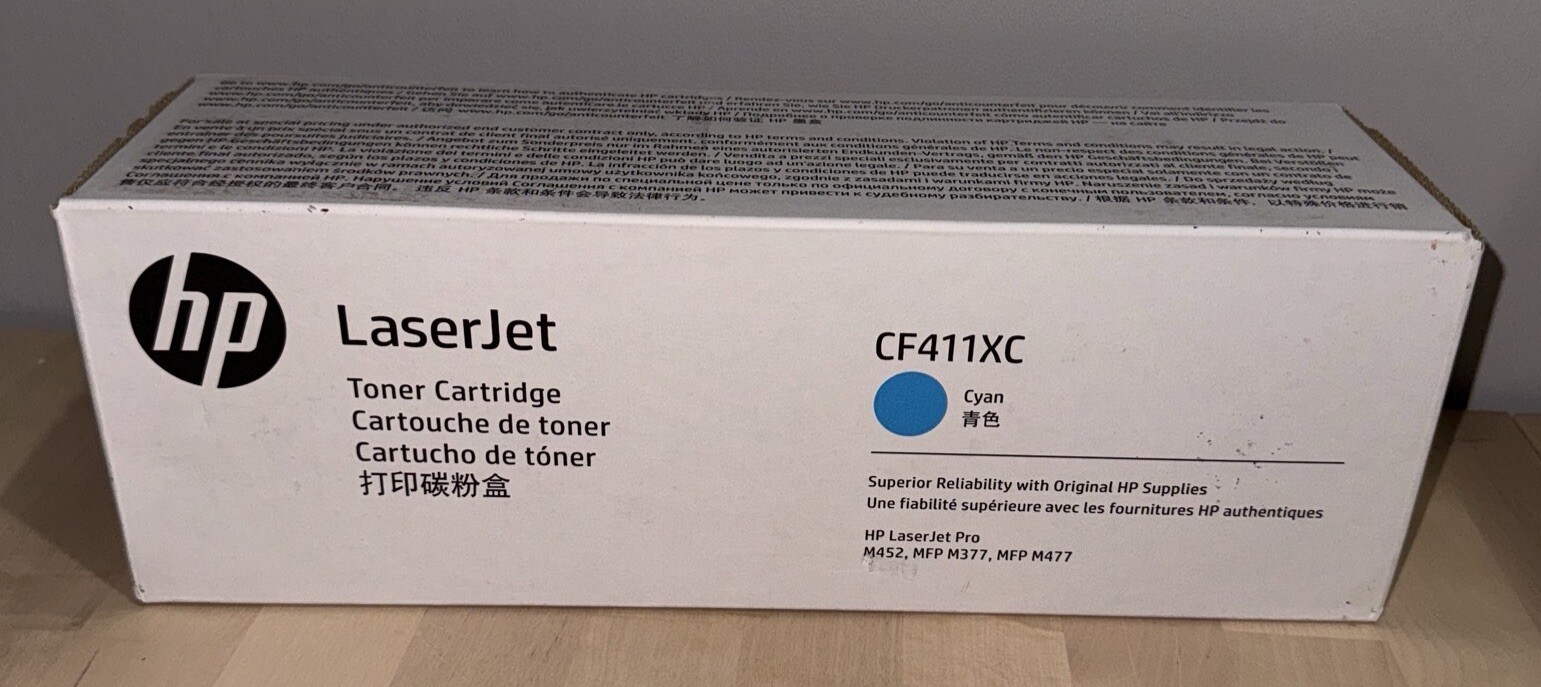 HP CF411X 410X Toner Cartridge Cyan Sealed/unopened No Damage To Box ...