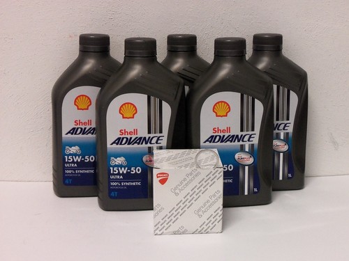 Shell Advance vollsyn 15W-50 / Original Ölfilter Ducati 1200 ...