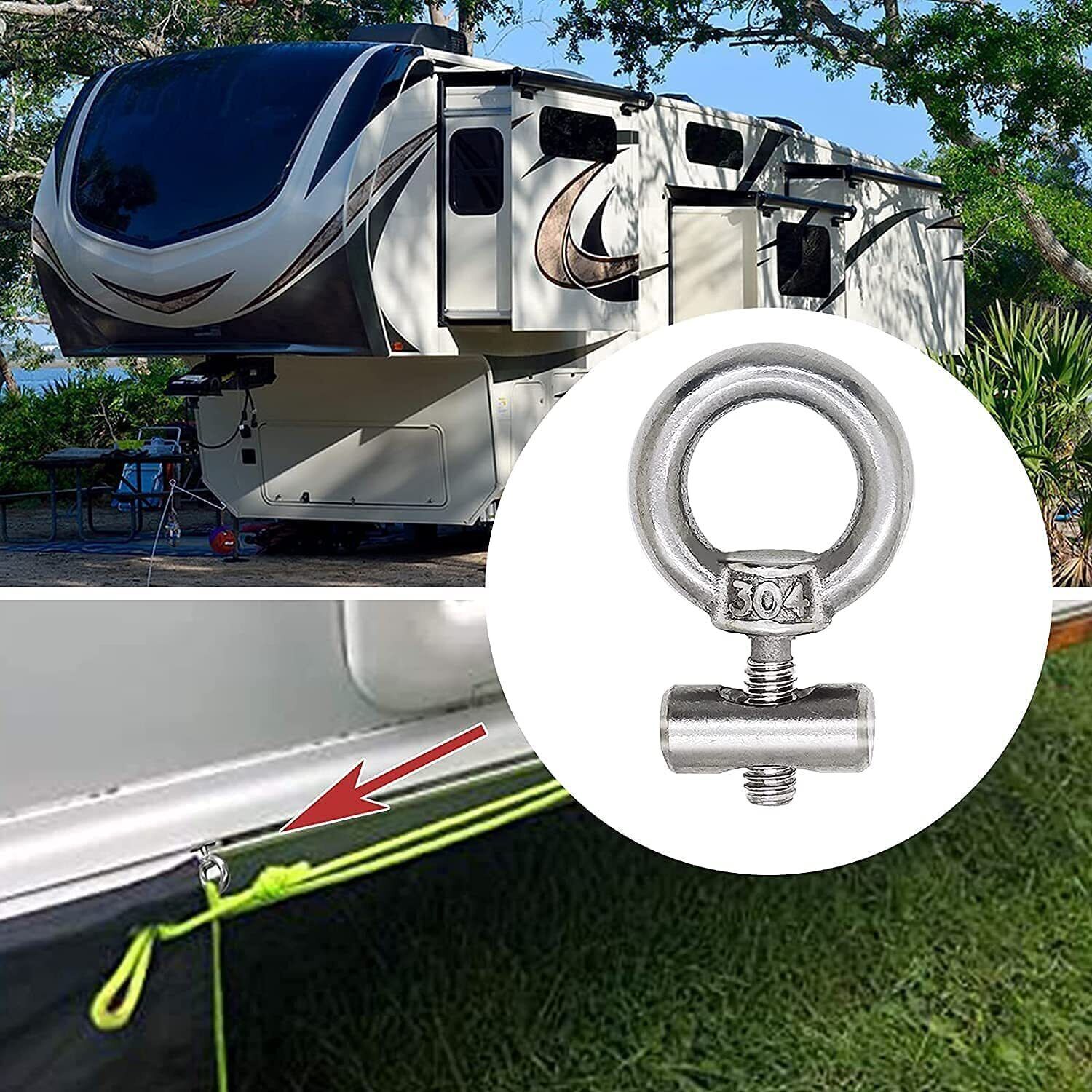 2+4* Stainless Steel Awning Rail Stoppers 6mm Stops Motorhome Campervan ...