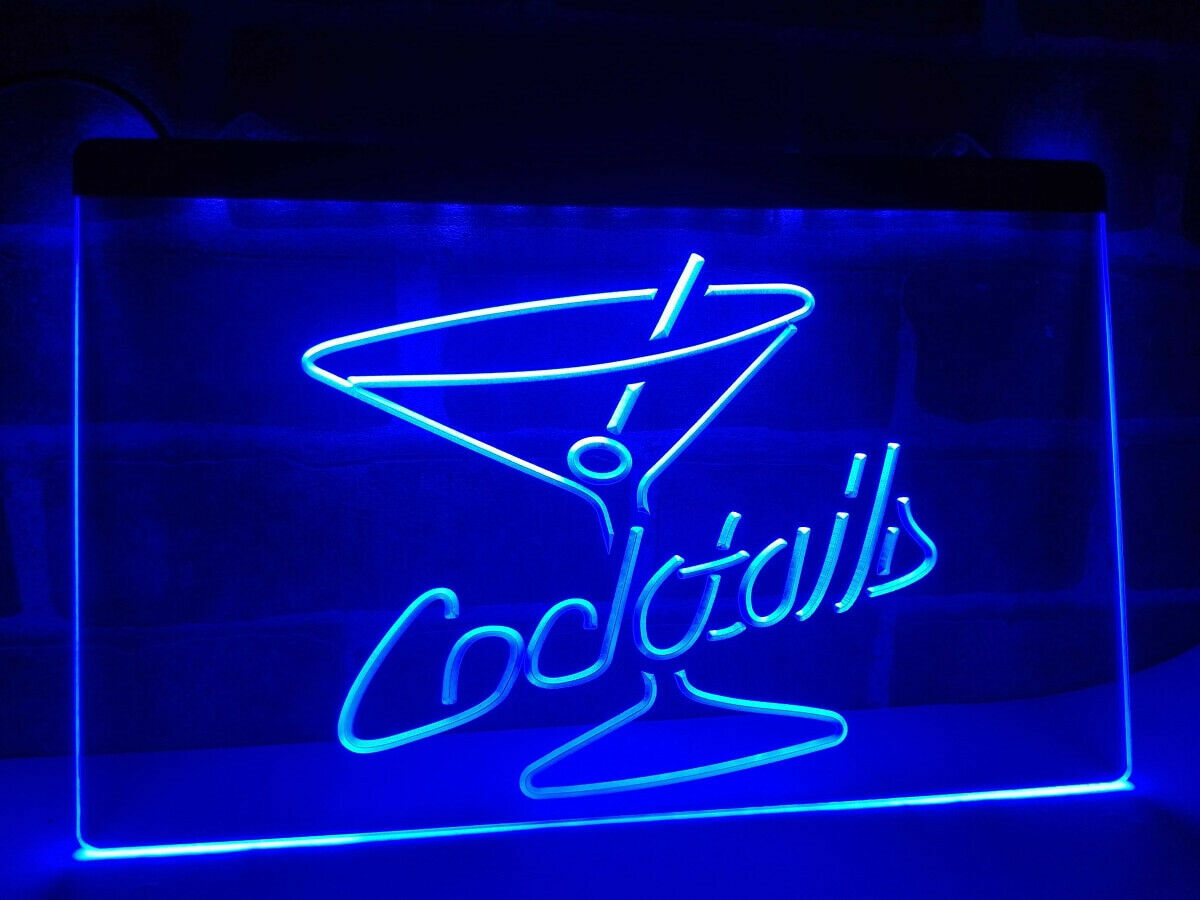 Cocktails Neon LED Light Sign Bar Pub QUALITY Display Home Shop Drinks ...