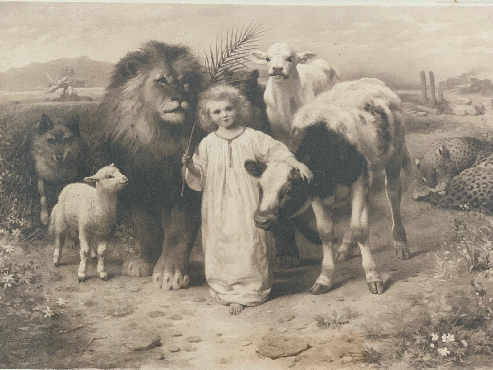 William Strutt Peace "A Little Child Shall Lead Them" 1896 Print ...