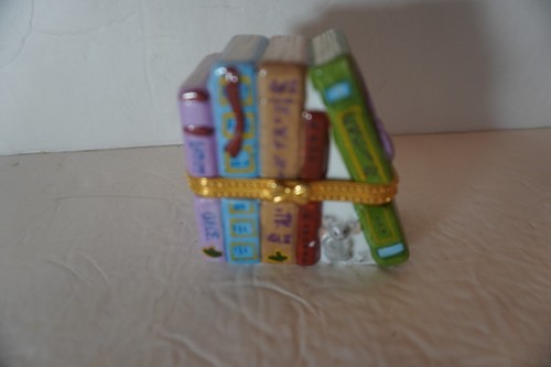 VINTAGE Stack of Books Porcelain Hinged Trinket Box | eBay