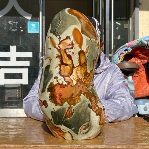 46.73LB Large Polychrome Ocean Landscape Jasper Stone Mineral Display ...