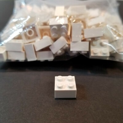 100 pcs LEGO MODULEX 2x2 White Brick Architecture Model Building ...