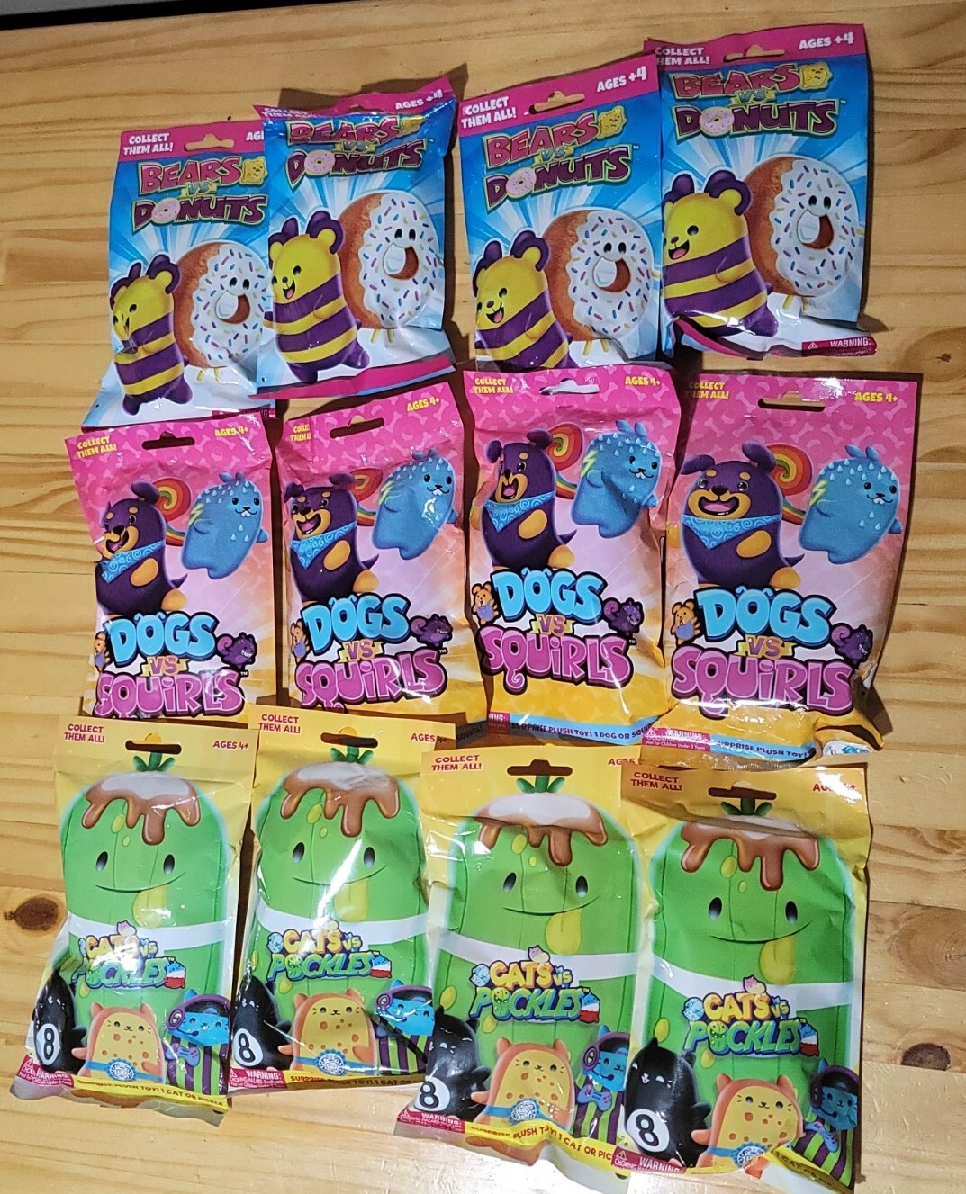 Lot Of 12 / 4 Bears Vs Donuts / 4 Dogs Vs Squirrels / 4 Cats Vs Pickles ...