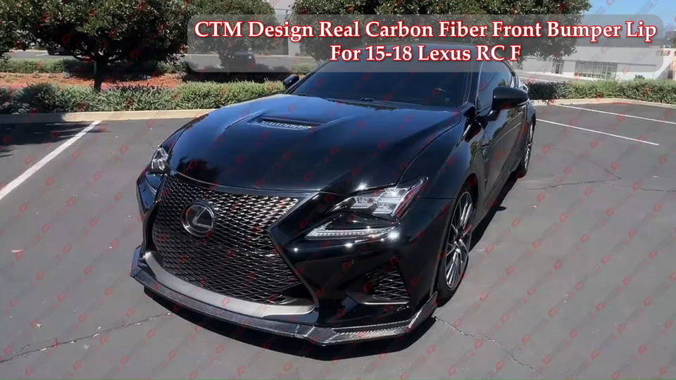 For 15-18 Lexus RC F RCF CTM Design Real Carbon Fiber Front Bumper Lip ...