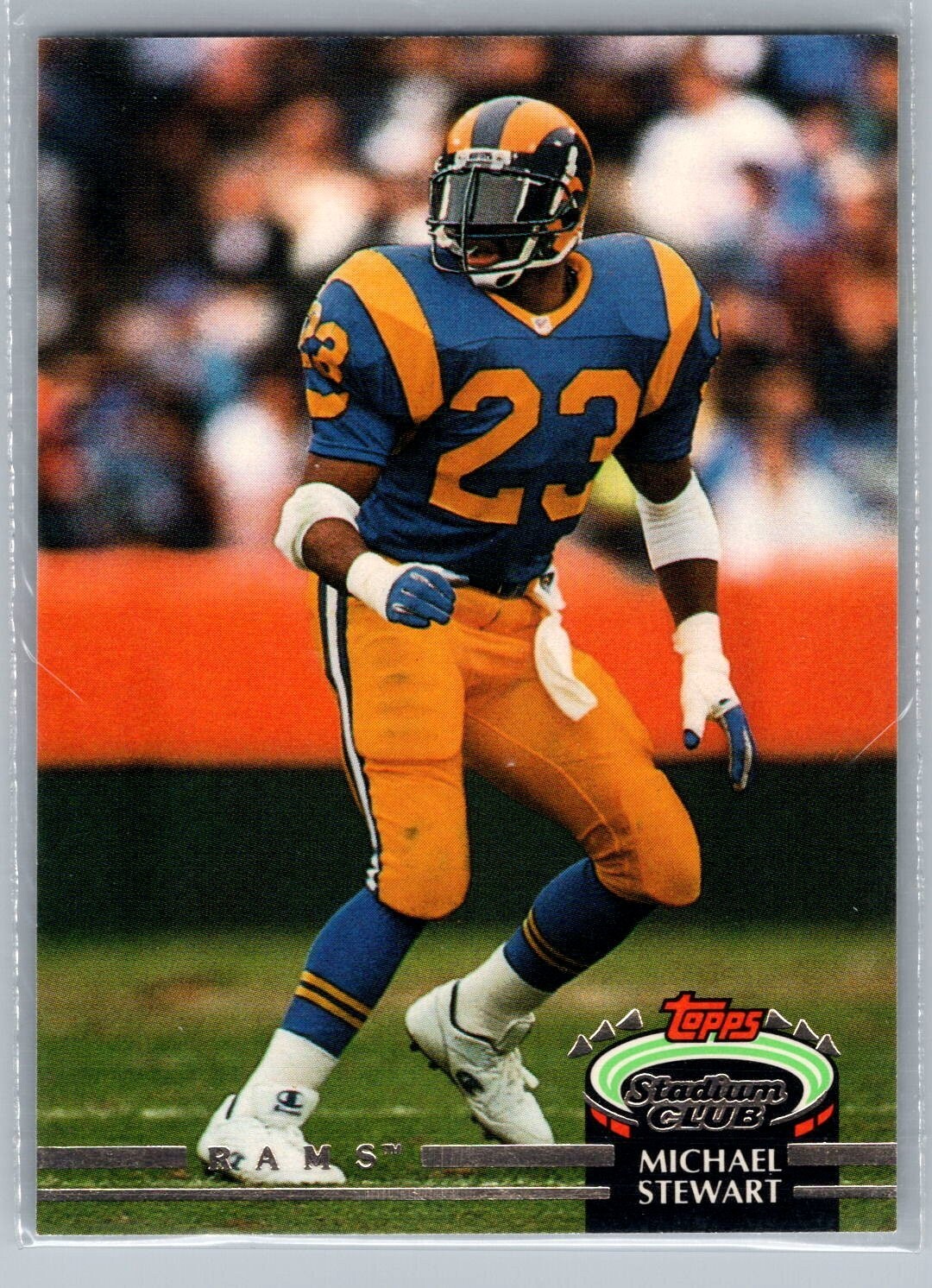1992 TOPPS STADIUM CLUB CARD # 221 Michael Stewart - Los Angeles Rams ...