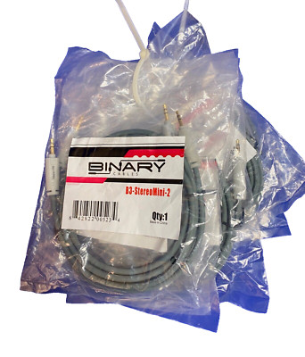 Binary B3-Stereo Mini-2,Lot of 5, 3.5mm to 3.5mm Mini Stereo Cable ...