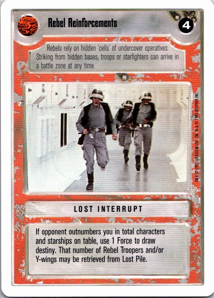 Star Wars CCG Rebel Reinforcements Premiere WB TCG Decipher Free ...