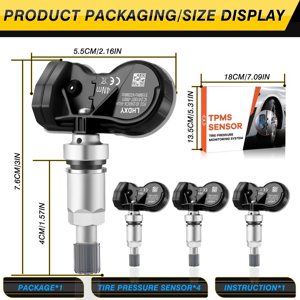 4X TPMS TYRE PRESSURE VALVE SENSOR For Range Rover Sport (2014-2021 ...