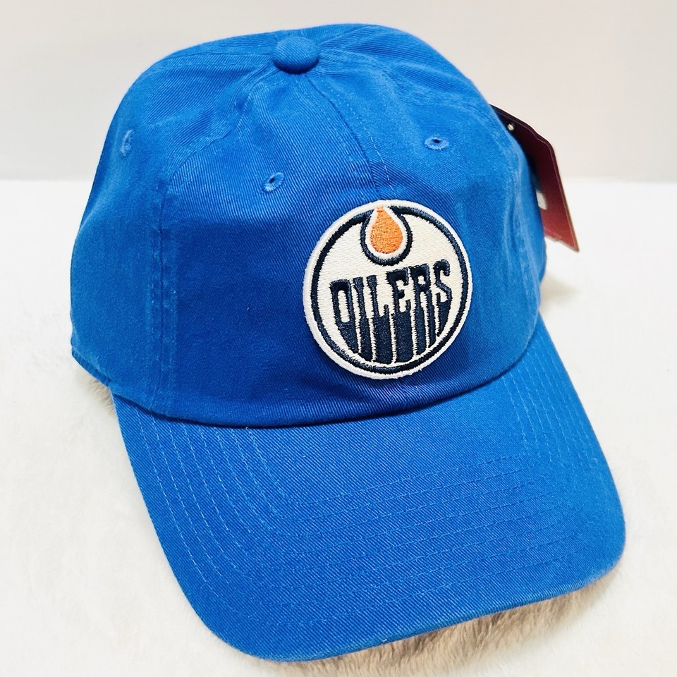 American Needle Edmonton Oilers Dad Hat Cap Adjustable Strap Blue NHL ...