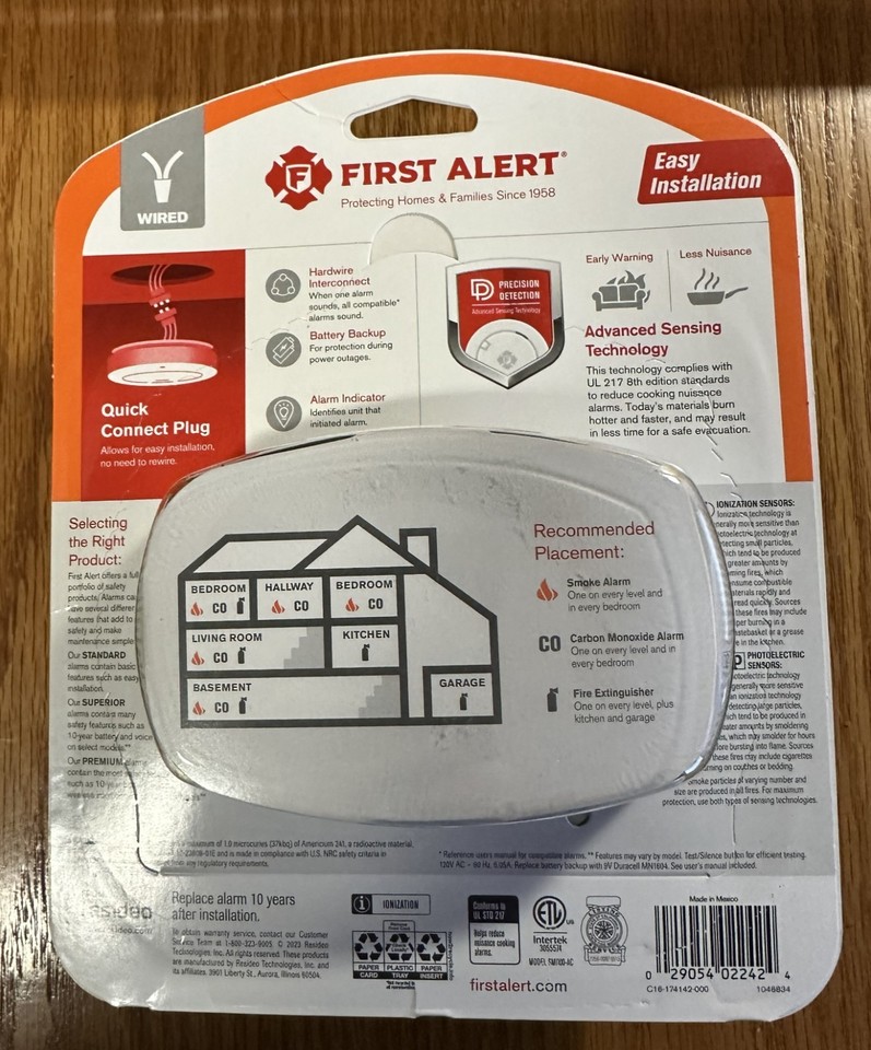 First Alert - SM100-AC Smoke Alarm - Wired - Quick Connect Plug | eBay