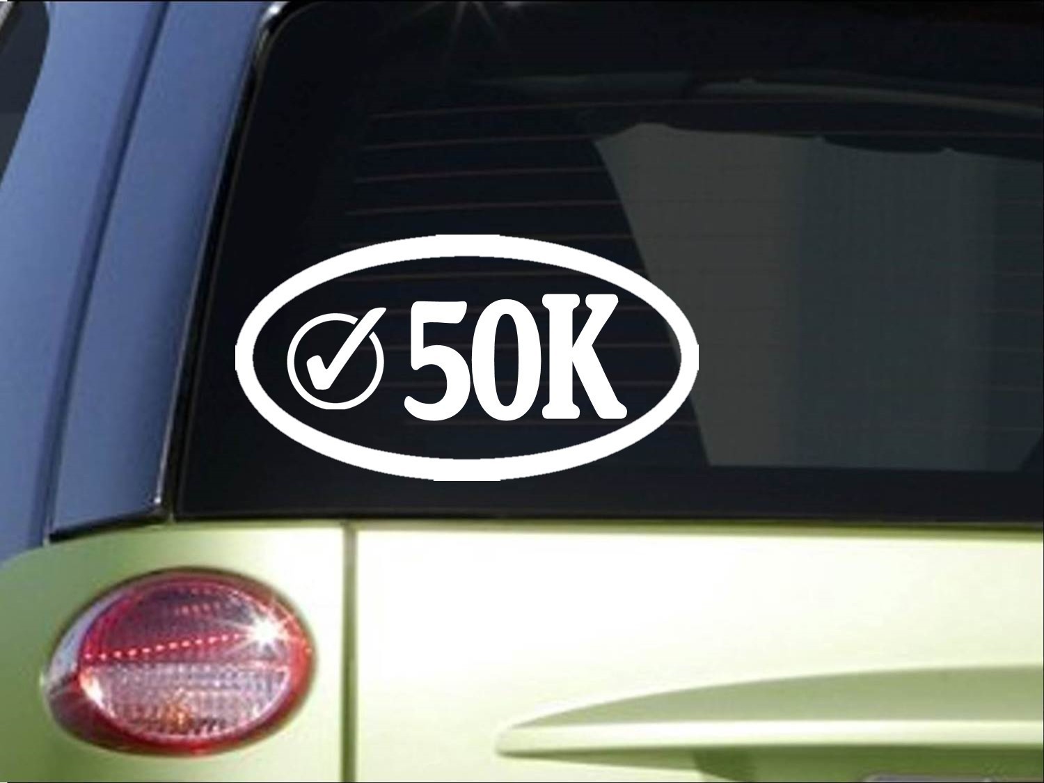 50K Check Oval *H972* 8" Sticker decal run shoes running shorts ...