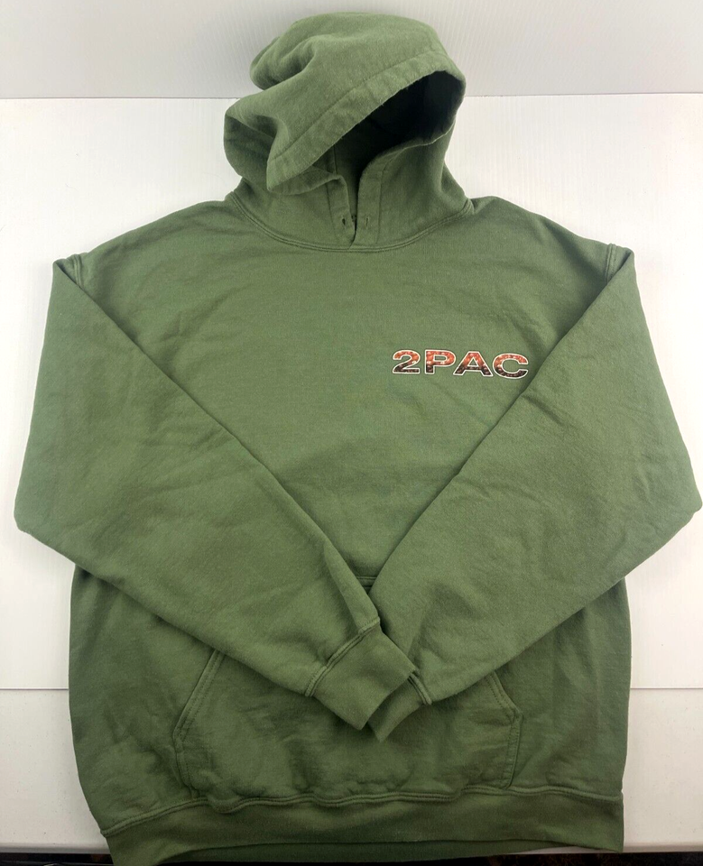 2Pac Tupac In Memory Of 1971-1996 Green Rap Hip-Hop Hoodie Size M | eBay