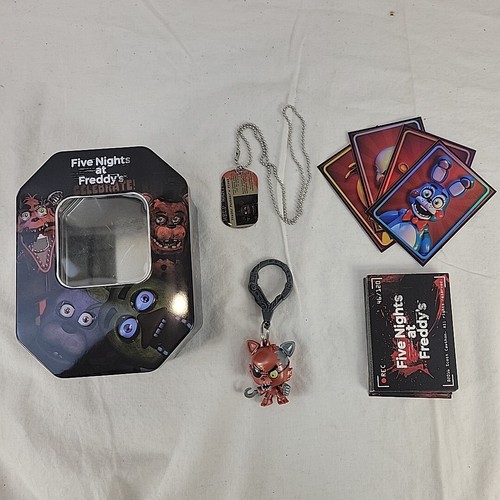 FNAF Celebrate Tin Foxy Hanger, Dog Tag, Trading Cards Five Nights At ...