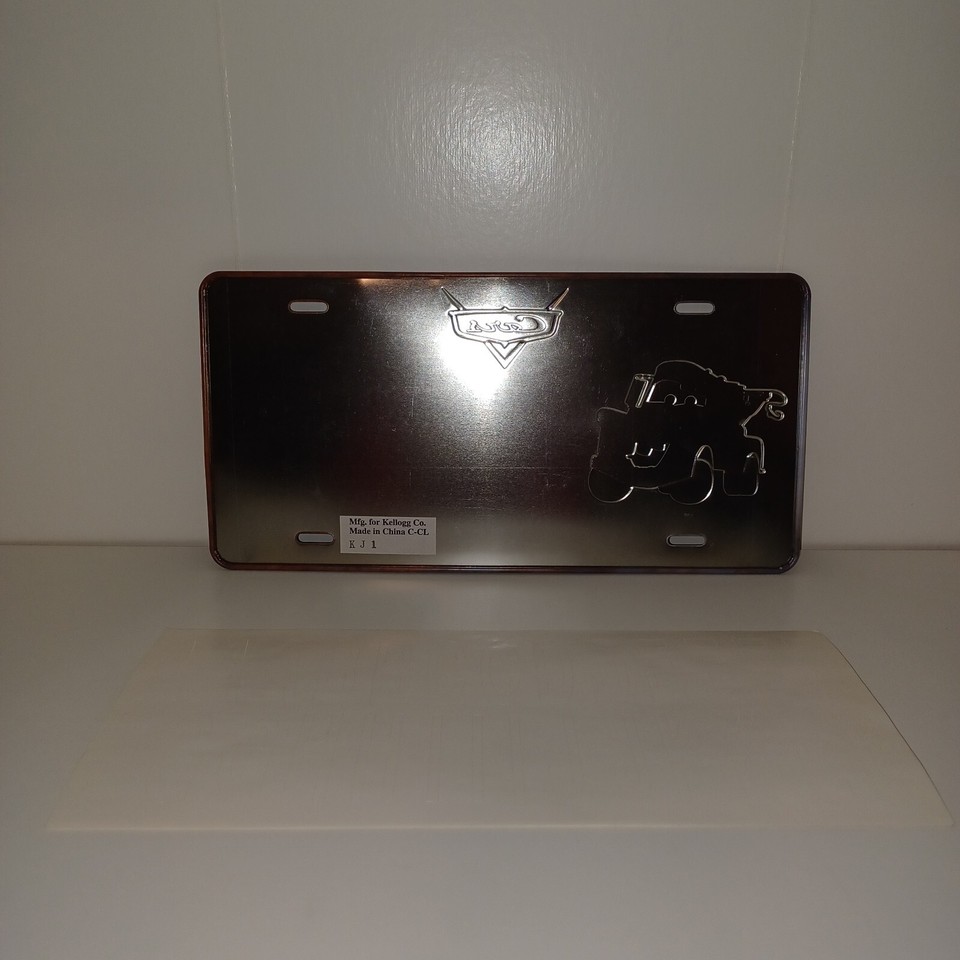 Disney Cars Tow Mater License Plate & Stickers Kelloggs Cereal Promo ...