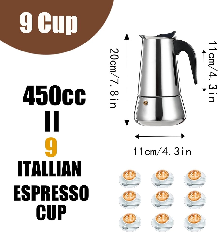 Cafetera Italiana Greca Cubana De Estufa Para Cafe Expreso Capuchino ...