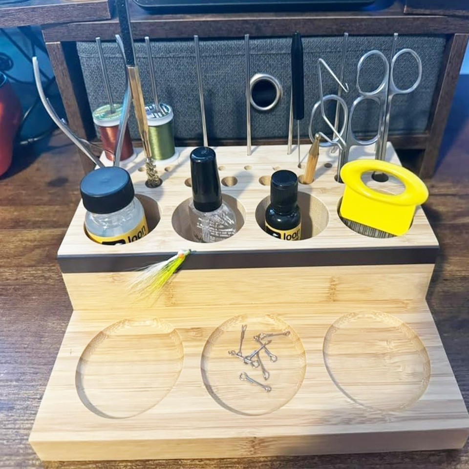 Wooden Fly Tying Tool Kit Caddy Desktop Organizer Fly Tying Tool Holder ...