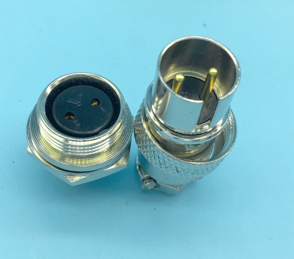2 Pair Reverse Aviation Plug 2 Pins Gold plated pin Panel Connector ...