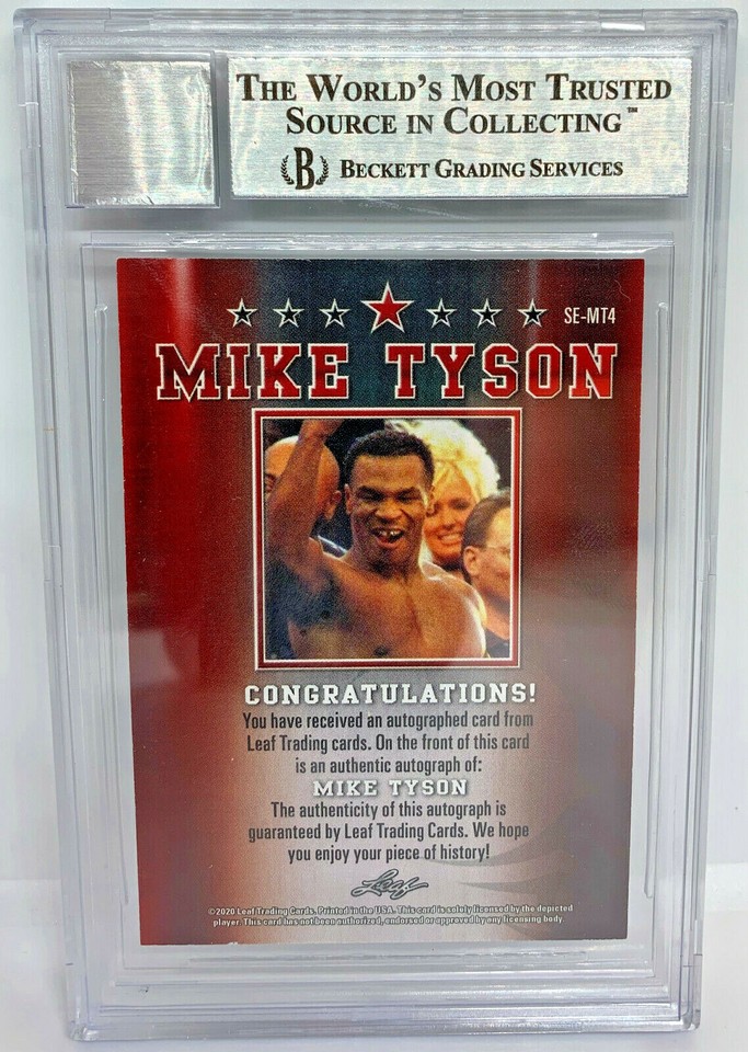 Mike Tyson Signed Leaf Trading Card #SEMT4 Beckett BAS Authentic | eBay