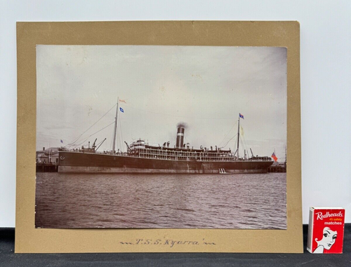 PHOTO T.S.S. KYARRA QUEENS WHARF PORT ADELAIDE 1905 TORPEDOED WW1 ...