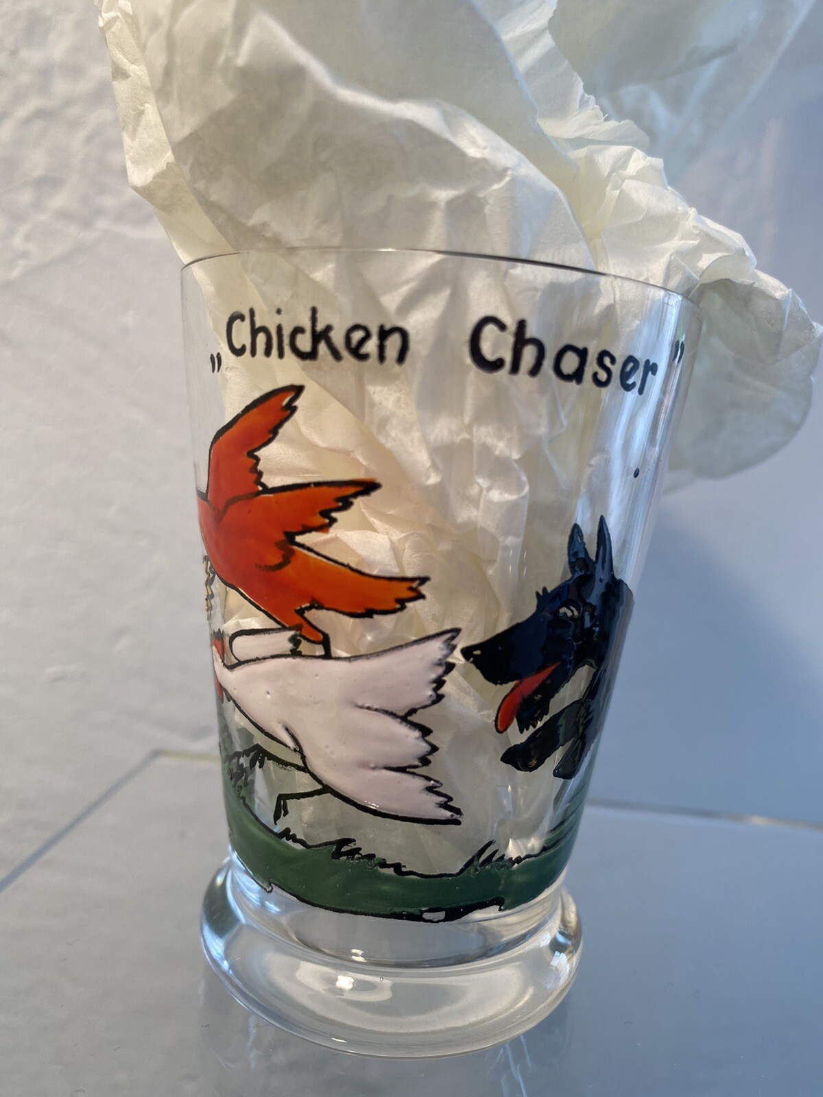 Vintage Hand Painted Chaser Glass 1930s 1940s Barware Scotty Dog ...