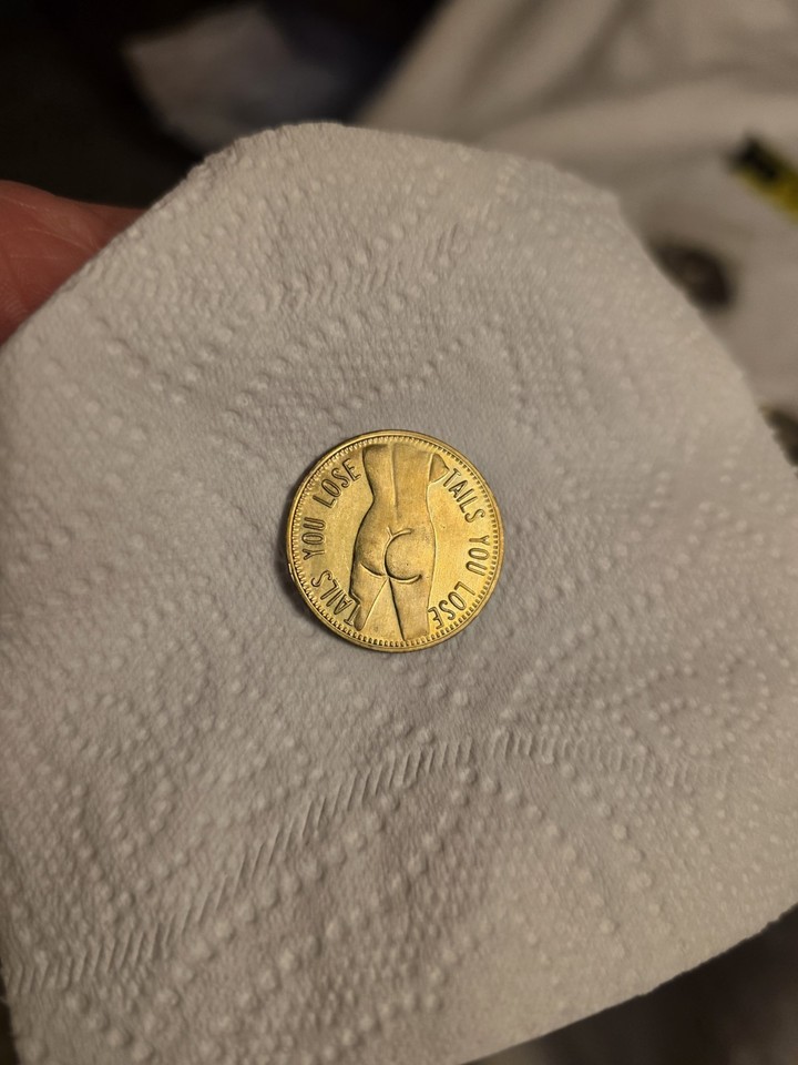 SEXY WOMAN TOKEN COIN - T**S & A** - HEADS I WIN -TAILS YOU LOSE ...