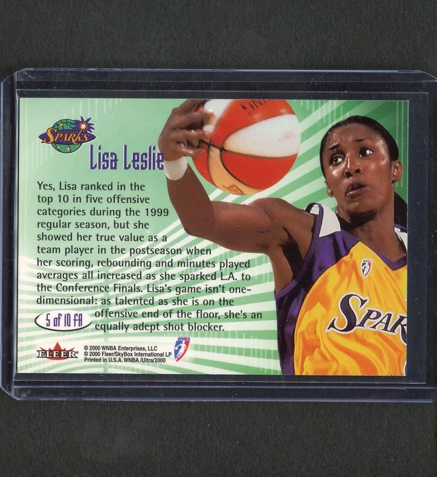 Lisa Leslie 2000 Fleer Ultra FEMININE ADRENALINE #5 Insert Card LA ...