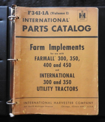 1957 INTERNATIONAL HARVESTER FARMALL 300 350 400 450 TRACTOR IMPLEMENT ...
