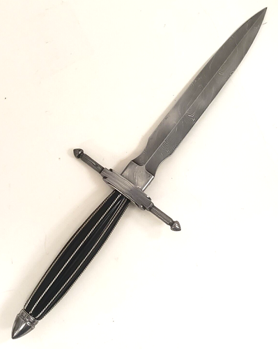 Ed Halligan Wood & Silver Handle Damascus Blade 13-1/4" Dagger Knife | eBay
