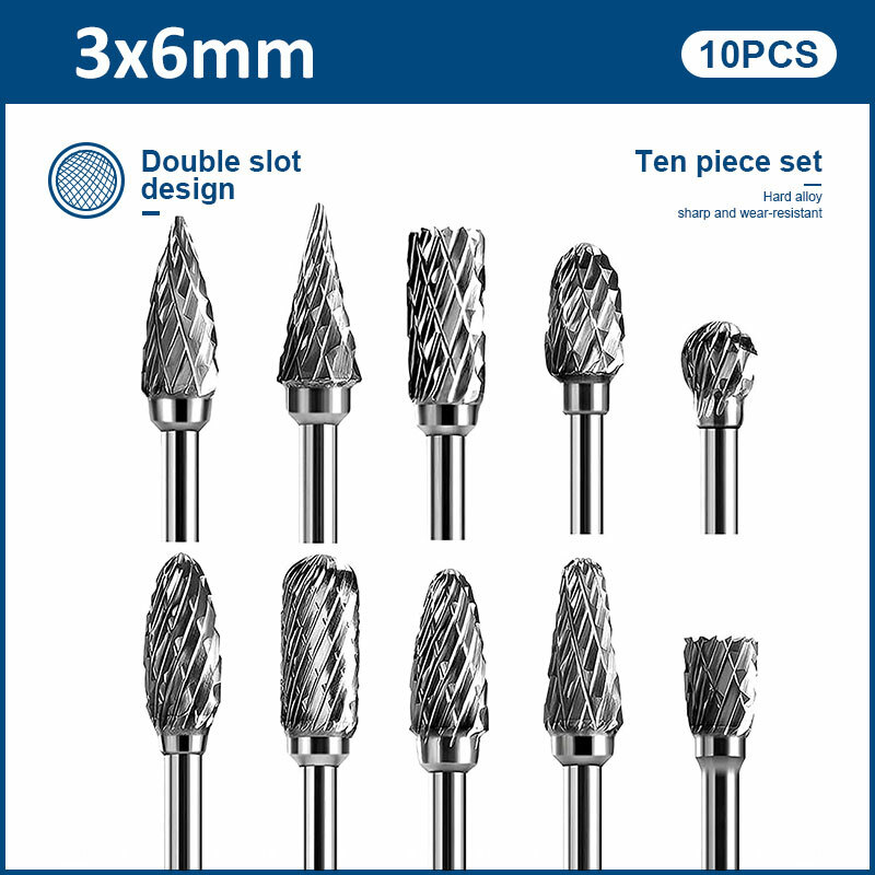 Tungsten Carbide Burr Bit Set Cutting Carving Routing Bur For Dremel ...